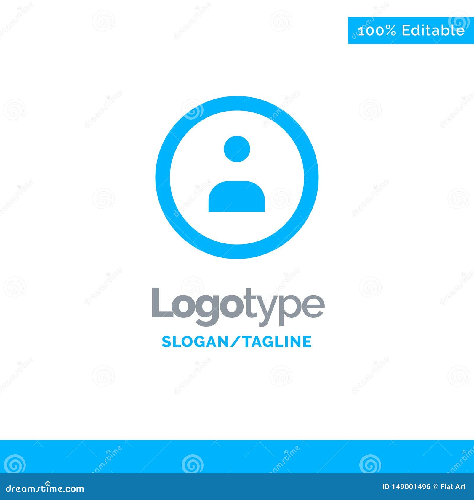 Interface, Navigation, User Blue Solid Logo Template. Place for Tagline ...