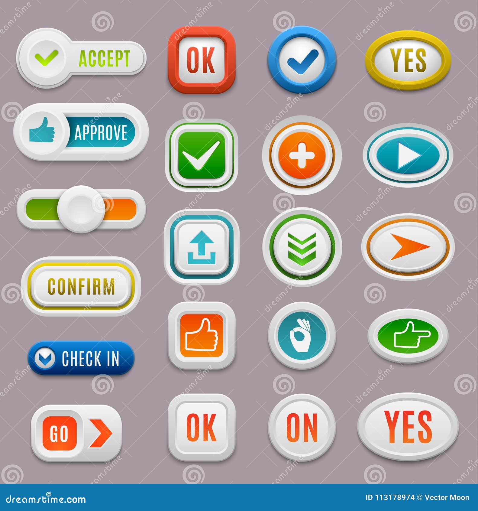 Interface Ok Buttons Cancel Yes Vector Approve Vote Internet Check Ok ...