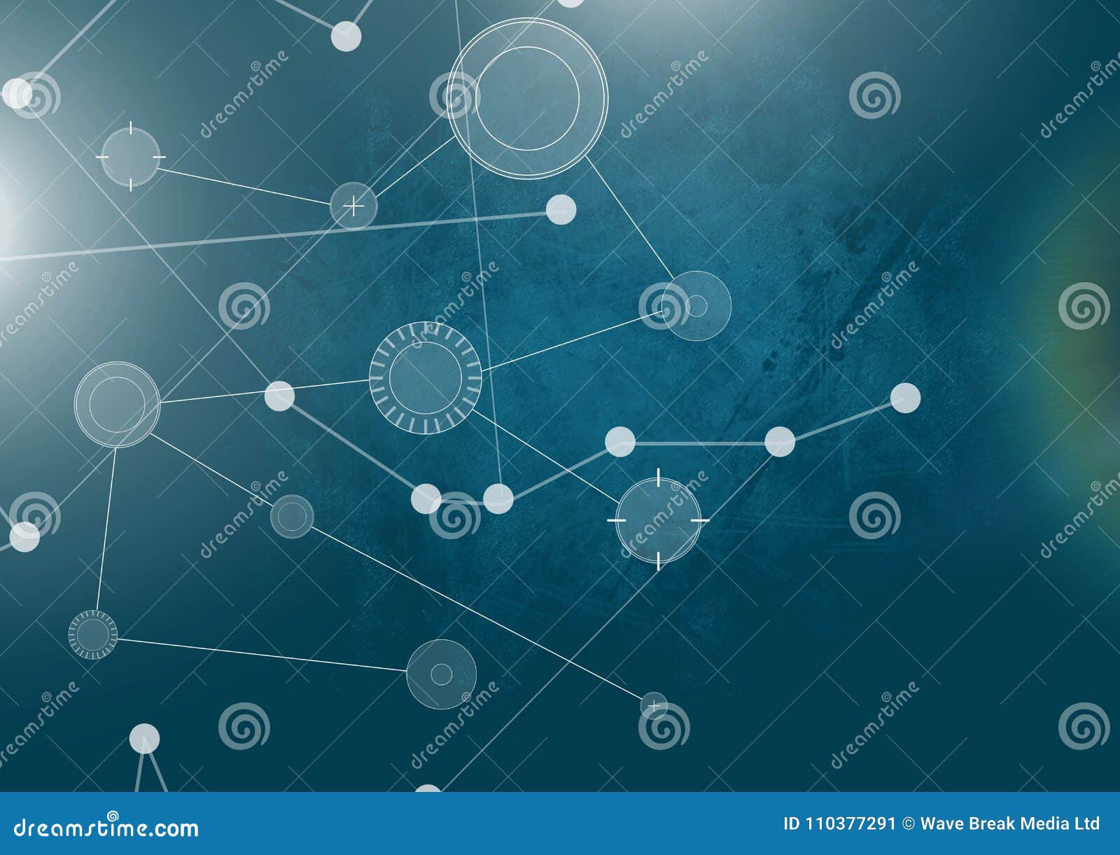Interface Overlay of Connection Statistics Graphics with Blue ...