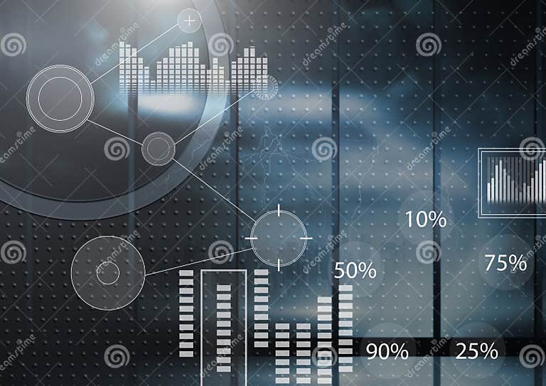 Interface Overlay of Connection Statistics Graphics with Dark ...