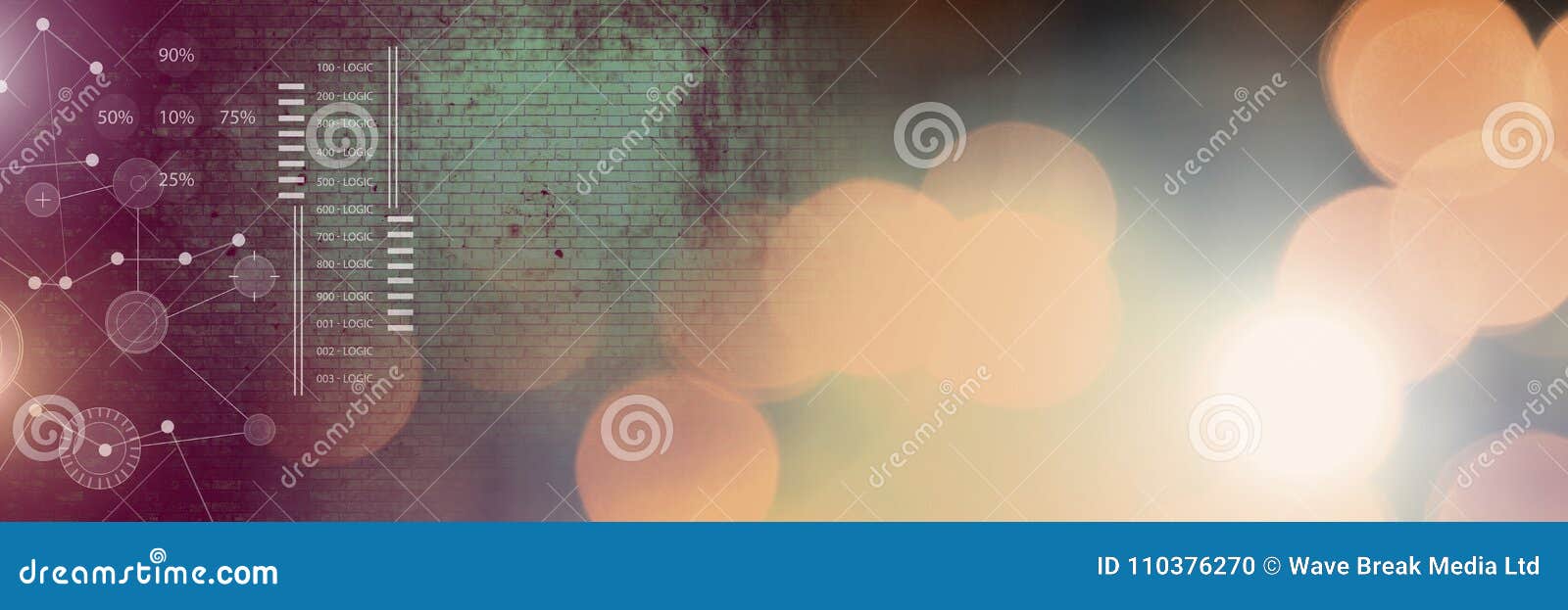 Interface Overlay of Connection Statistics Graphics with Soft Lights ...