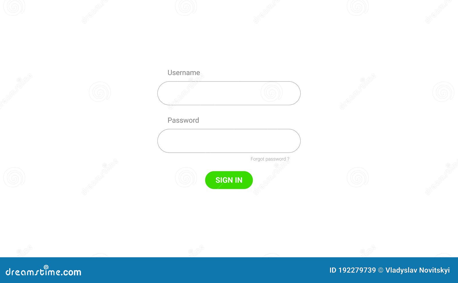 Interface of Password Box on Login Background. Online Username and ...