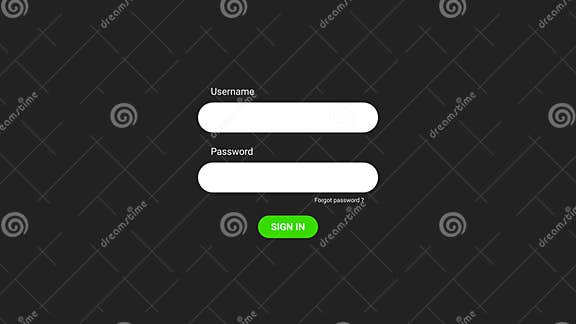 Interface of Password Box on Login Background. Online Username and ...