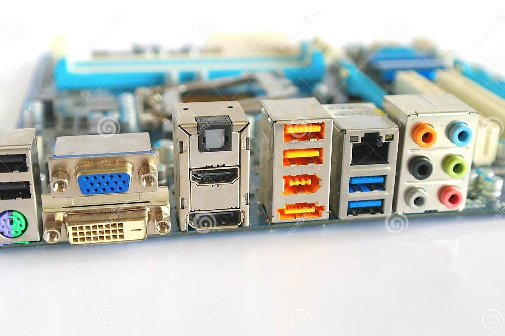 Interface Plug-and-sockets of Computer Stock Photo - Image of composite ...