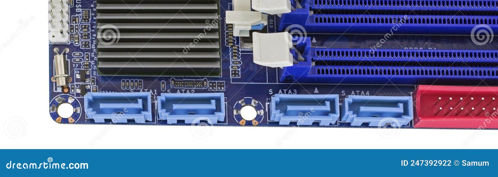 SATA Connectors, Serial ATA Stock Photo - Image of connection, detail ...