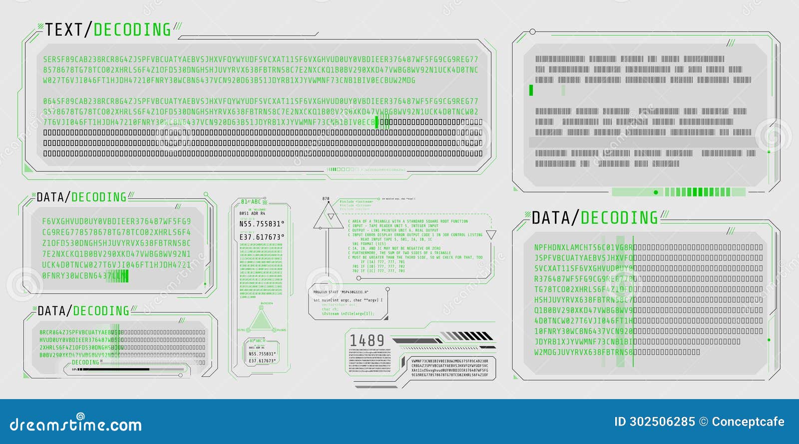 HUD Interface Design for Decoding Big Data. Stock Vector - Illustration ...