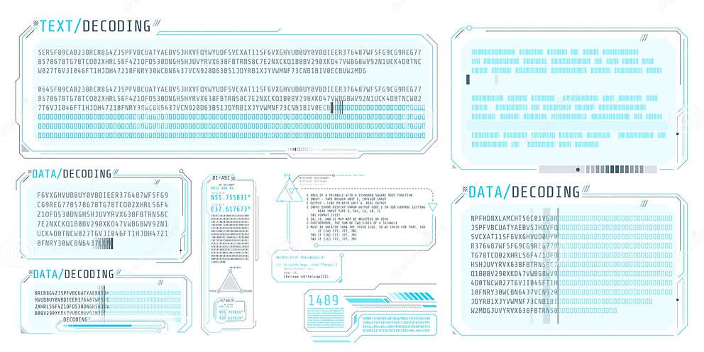 HUD Interface Design for Decoding Big Data. Stock Image - Image of ...