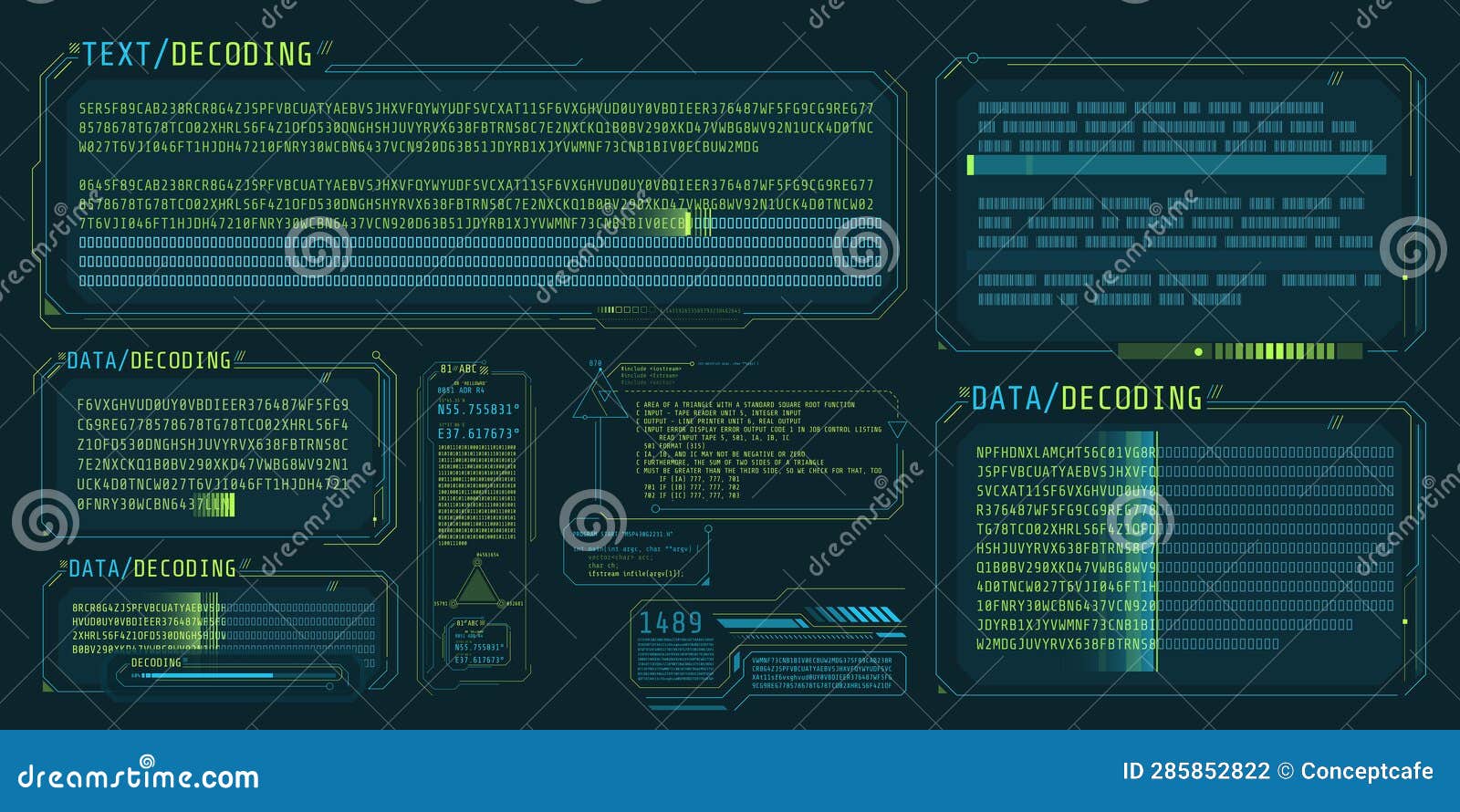 HUD Interface Elements for Decoding Data Screen. Stock Vector ... HUD Interface Elements for Decoding Data Screen. Stock Vector ...