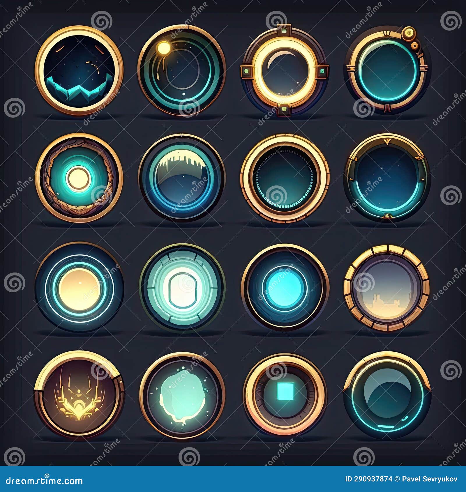 Interface Round Frame Game Ai Generated Stock Illustration ...