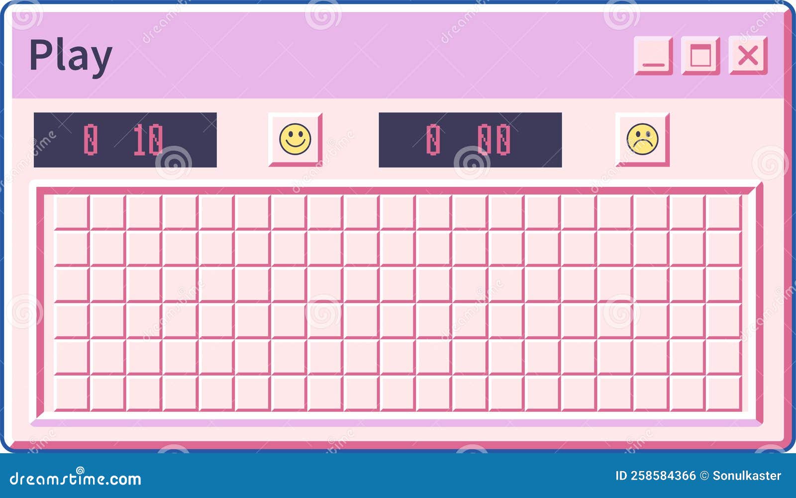 Interface of Sapper Game, Dialog Box with Score Stock Illustration ...