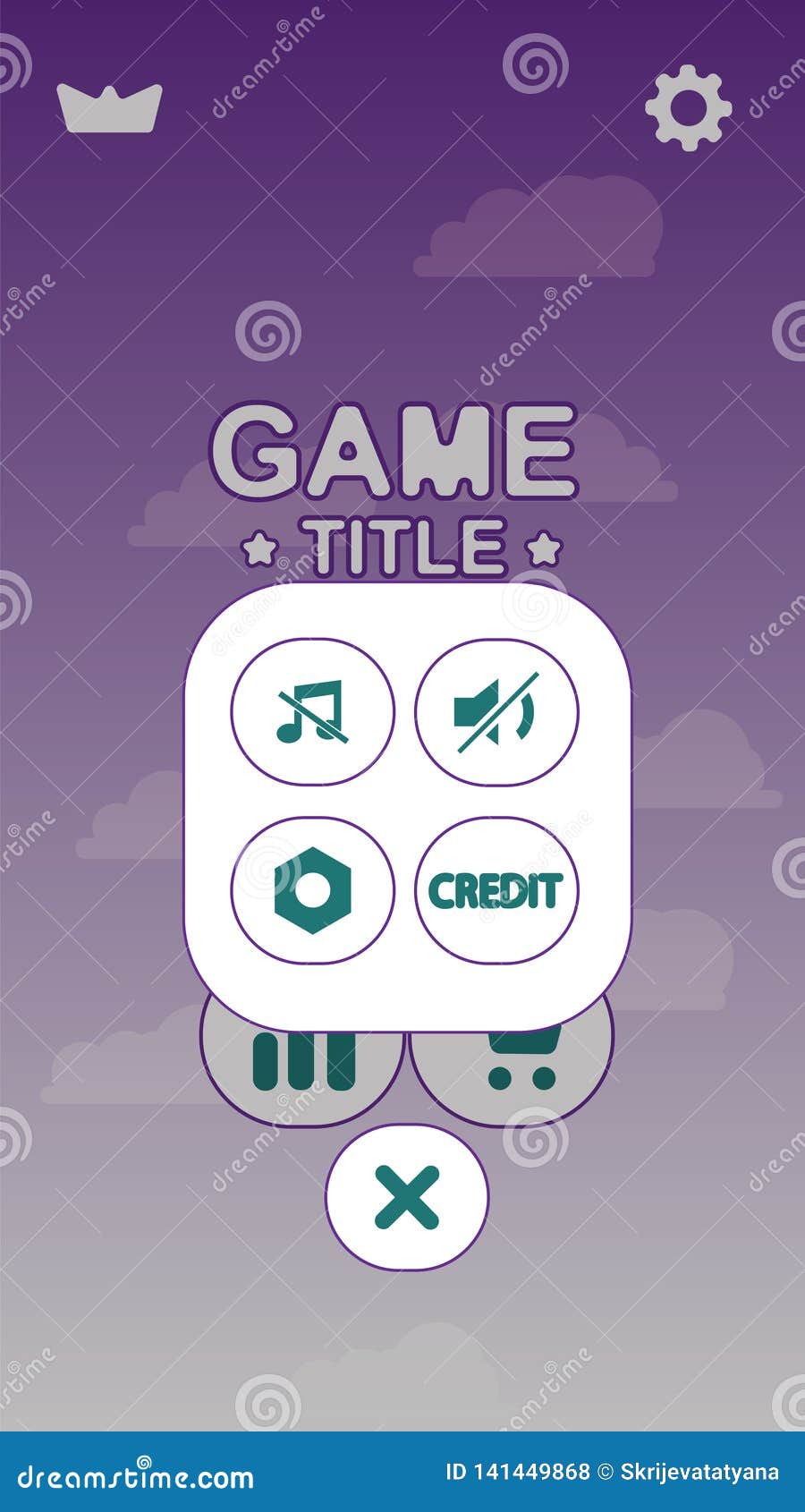 Vector Stock Game UI Screen Design Display Stock Vector - Illustration ...