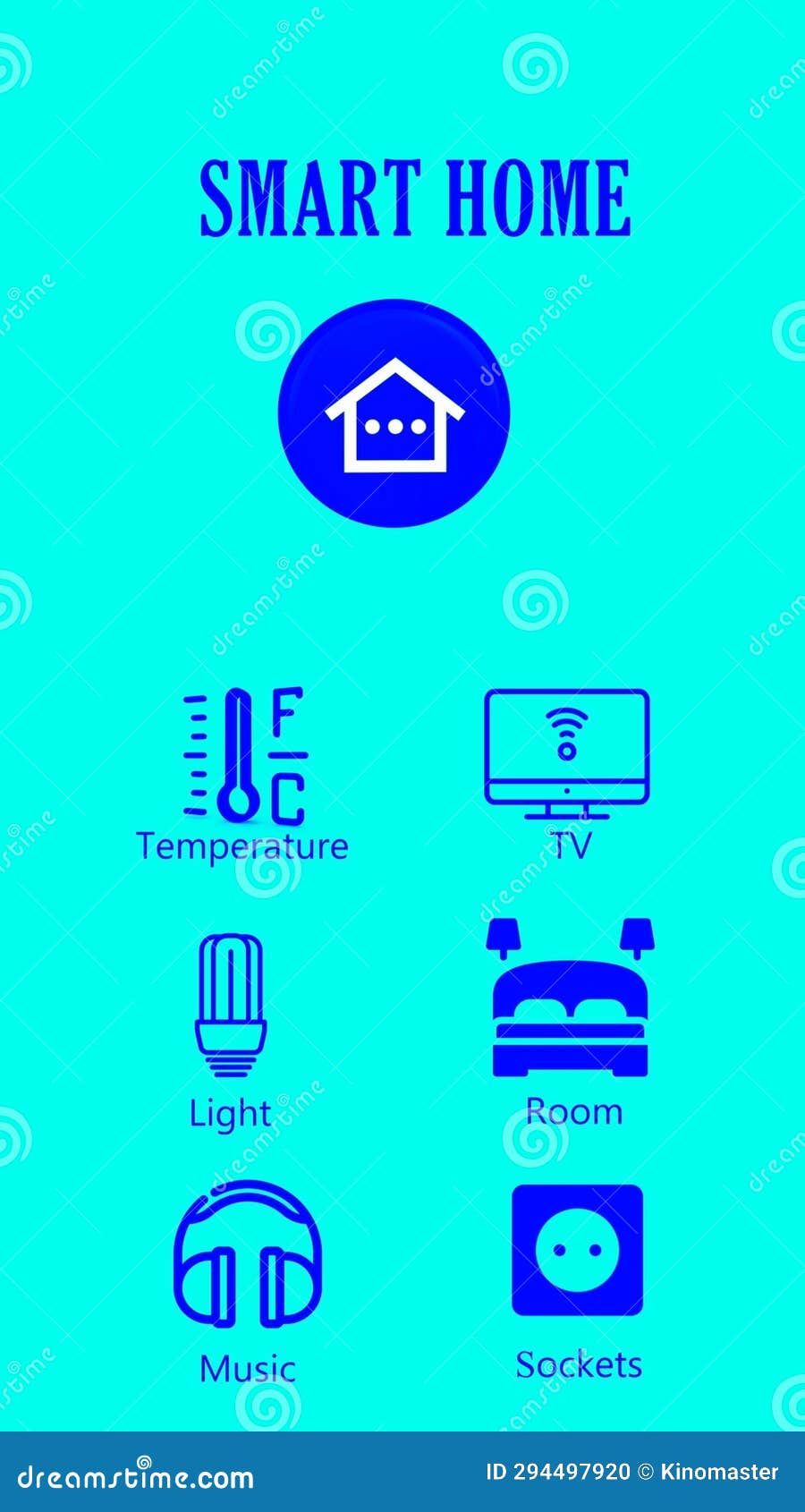 Interface of a Smart House Smartphone App, Control Panel, Security ...
