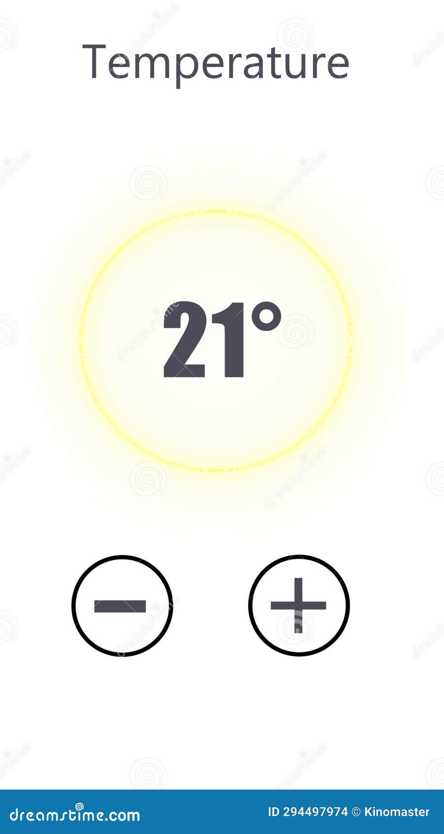 Interface of a Smart House Smartphone App, Control Panel, Temperature ...