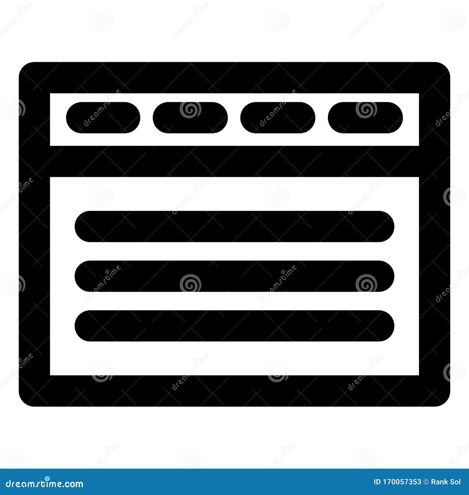 Interface, Tabs Bold Vector Icon Which Can Be Easily Modified or Edited ...