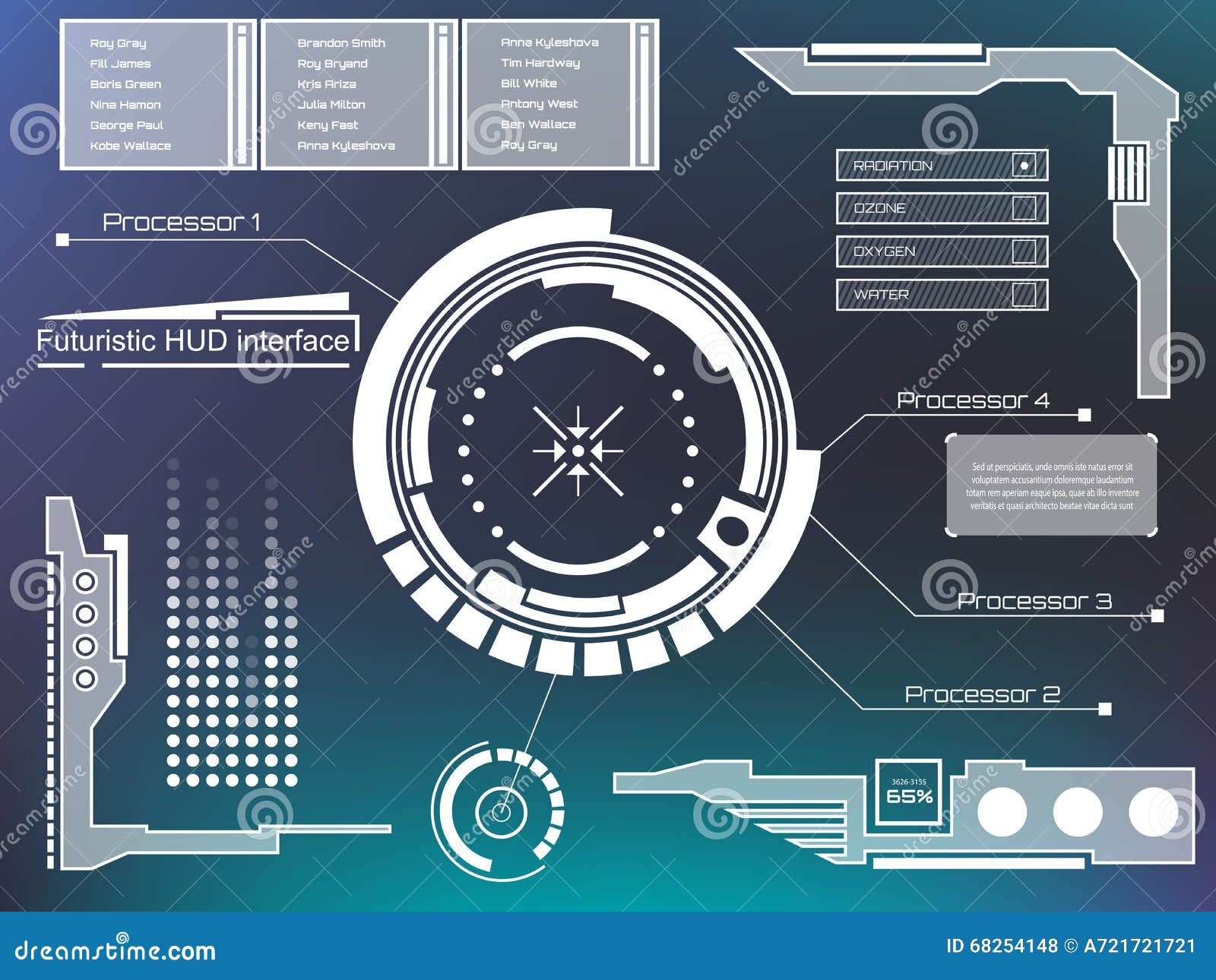 Interface Utilisateurs Graphique De Contact HUD Illustration de Vecteur ...