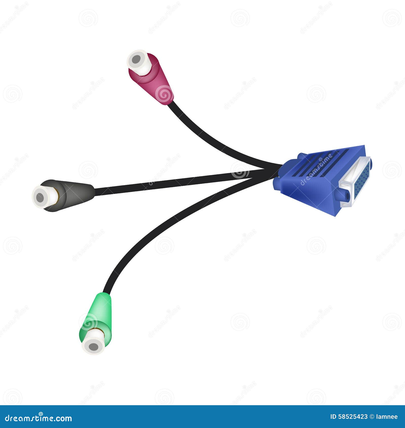 Interface of VGA Van DVI De Digitale Video Aan RCA-Kabels Vector ...