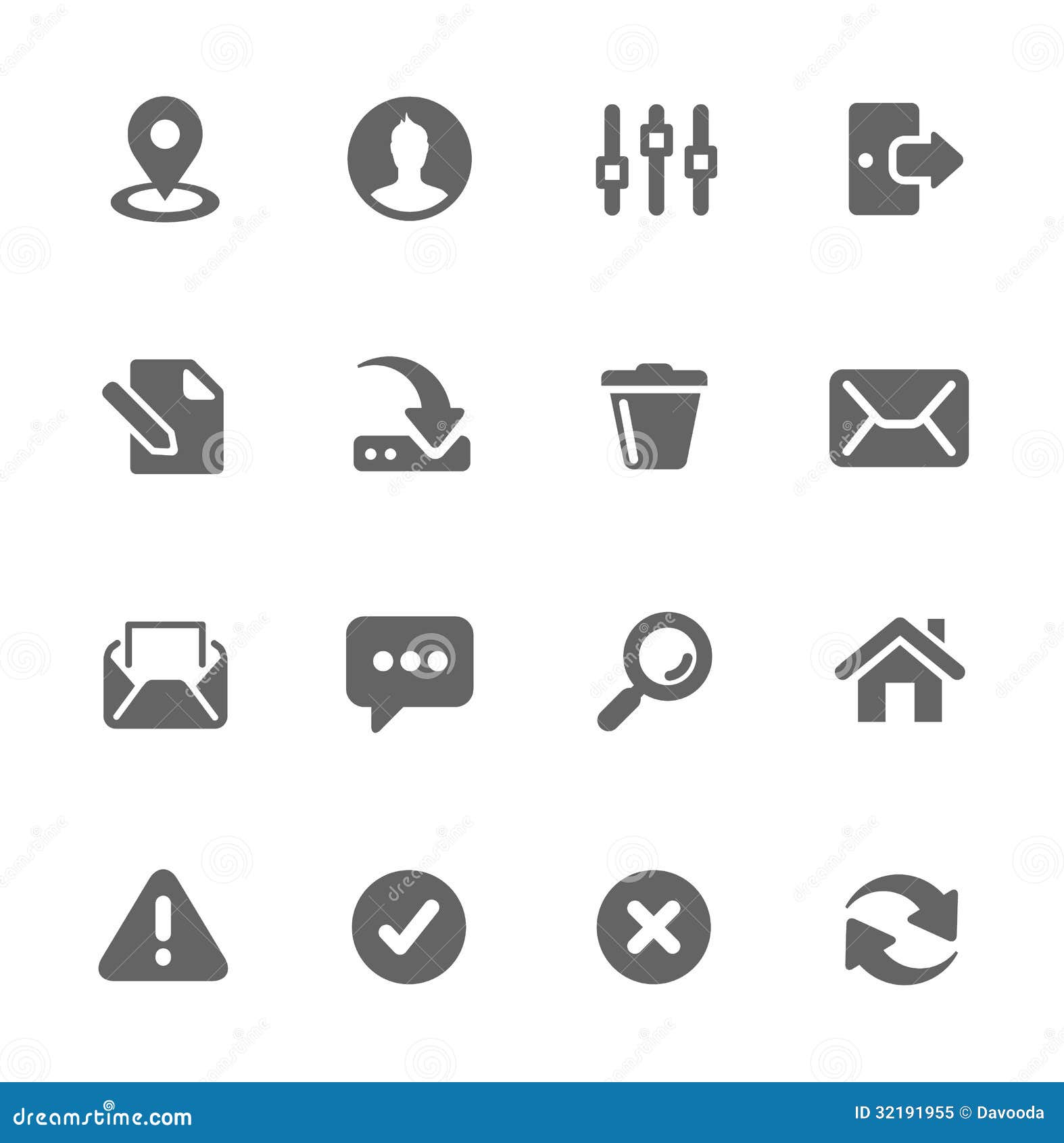 Interfacepictogrammen vector illustratie. Illustration of uitloggen ...