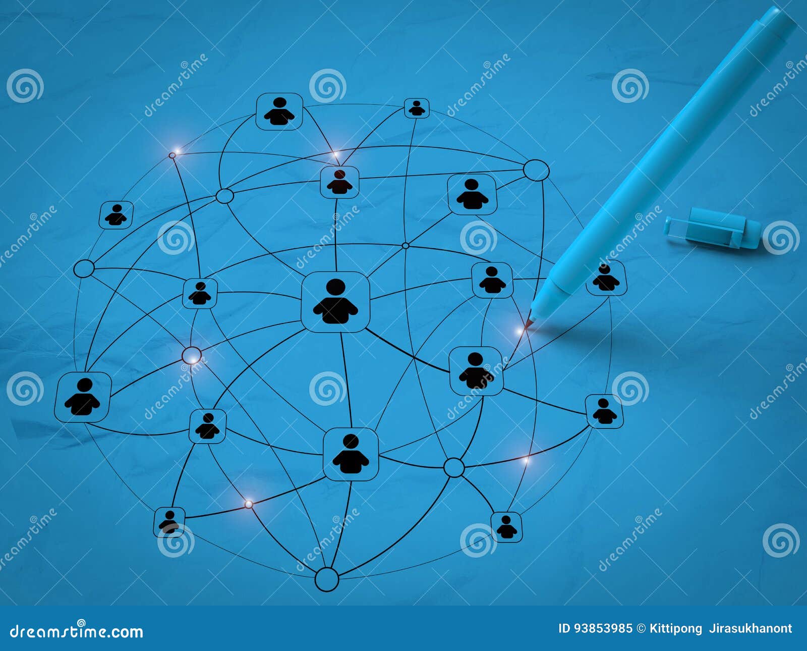 Interfaz de red social stock de ilustración. Ilustración de azul - 93853985