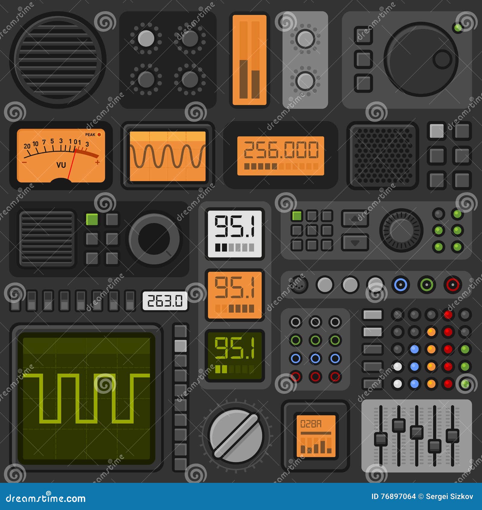 Interfaz De Usuario HUD Set Del Panel De Control UI Vector Ilustración ...