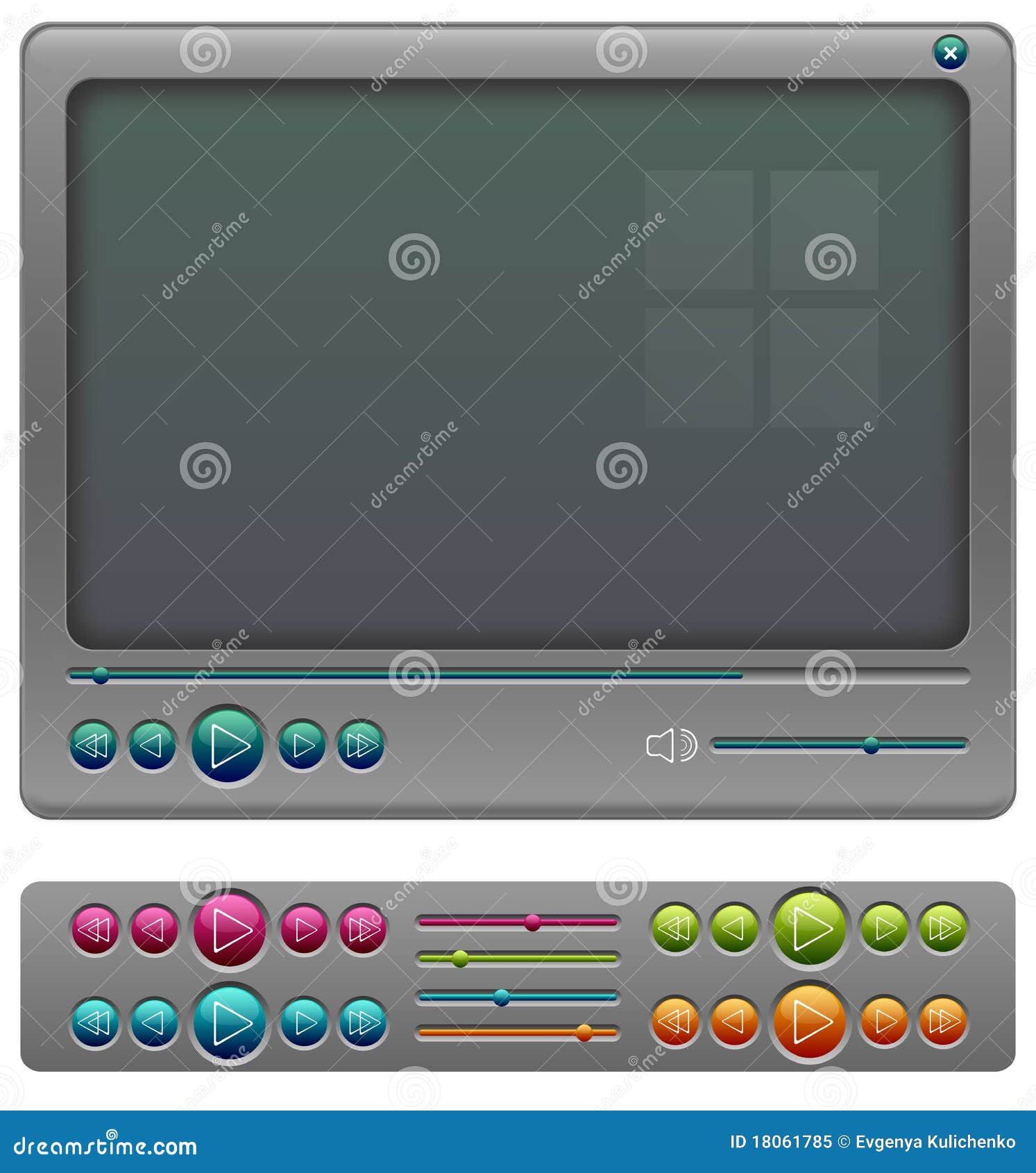 Interfaz Del Reproductor Multimedia Ilustración del Vector ...