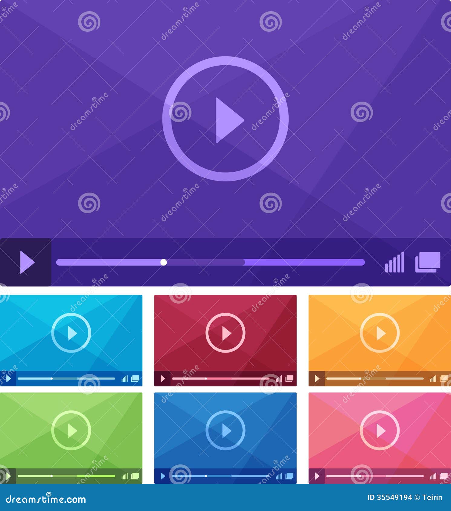 Interfaz Del Reproductor Multimedia. Ejemplo Del Vector. Ilustración ...