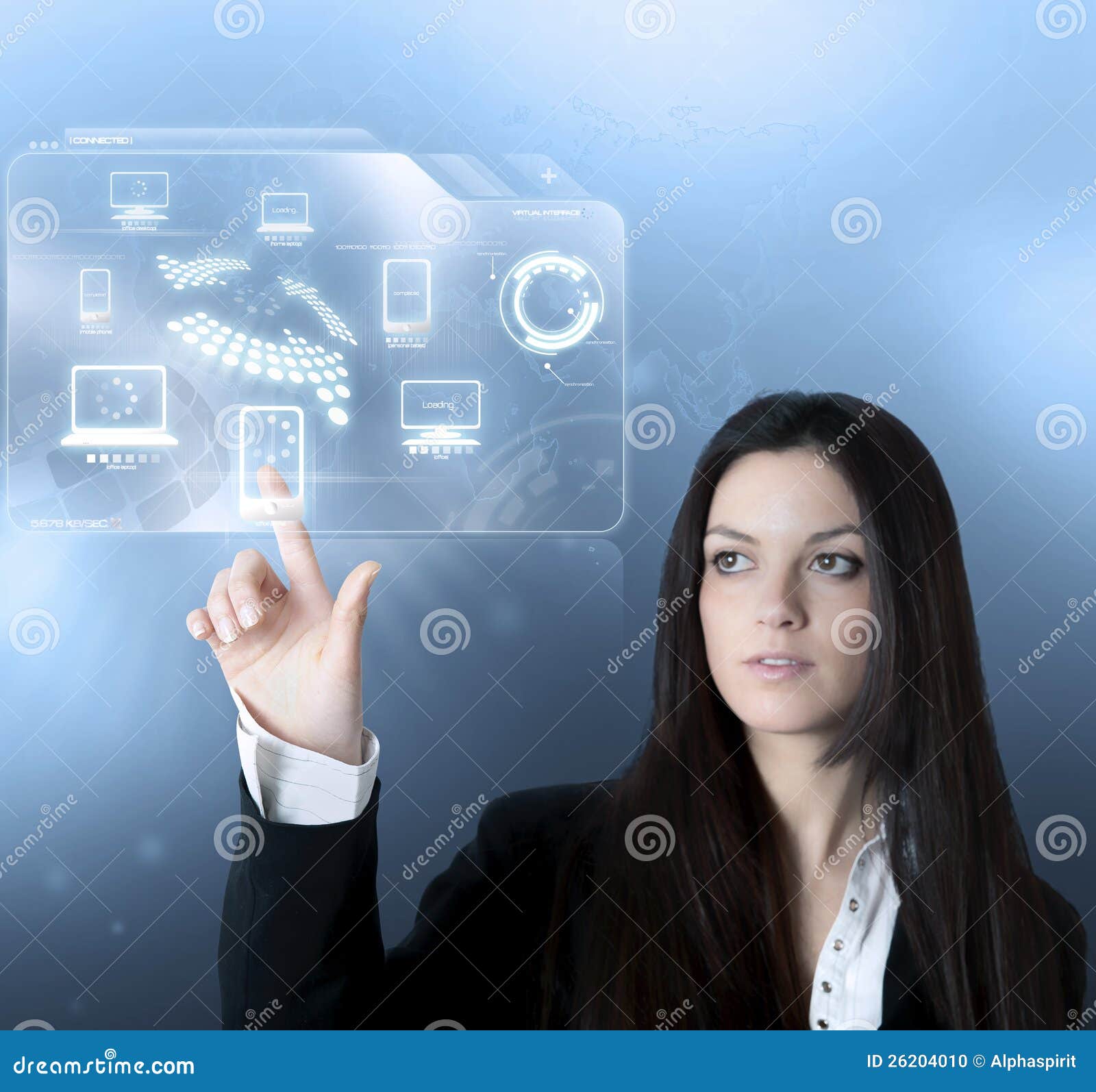 Interfaz Virtual De La Tecnología Foto de archivo - Imagen de tablilla ...