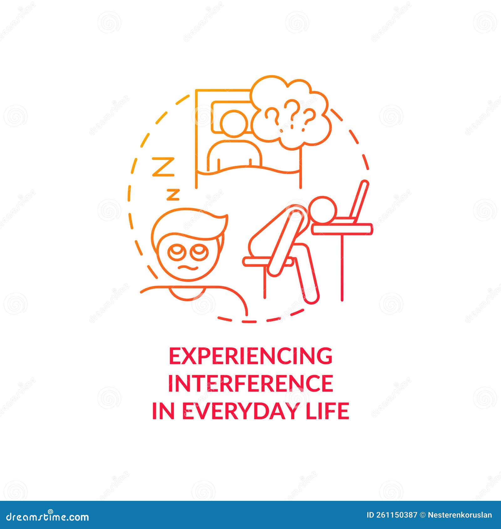 Interference in Everyday Life Red Gradient Concept Icon Stock Vector ...