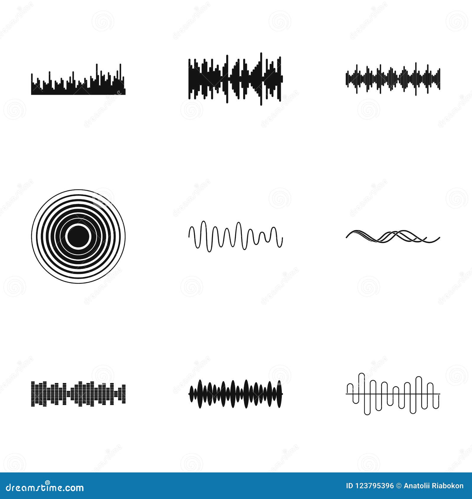 Interference Icons Set, Simple Style Stock Illustration - Illustration ...