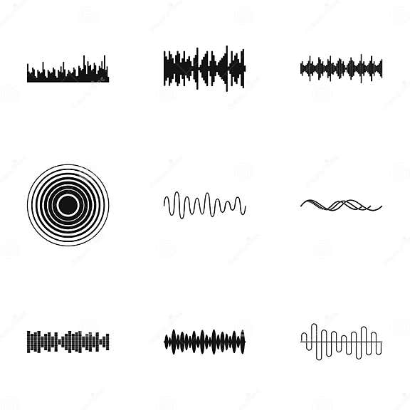 Interference Icons Set, Simple Style Stock Vector - Illustration of ...