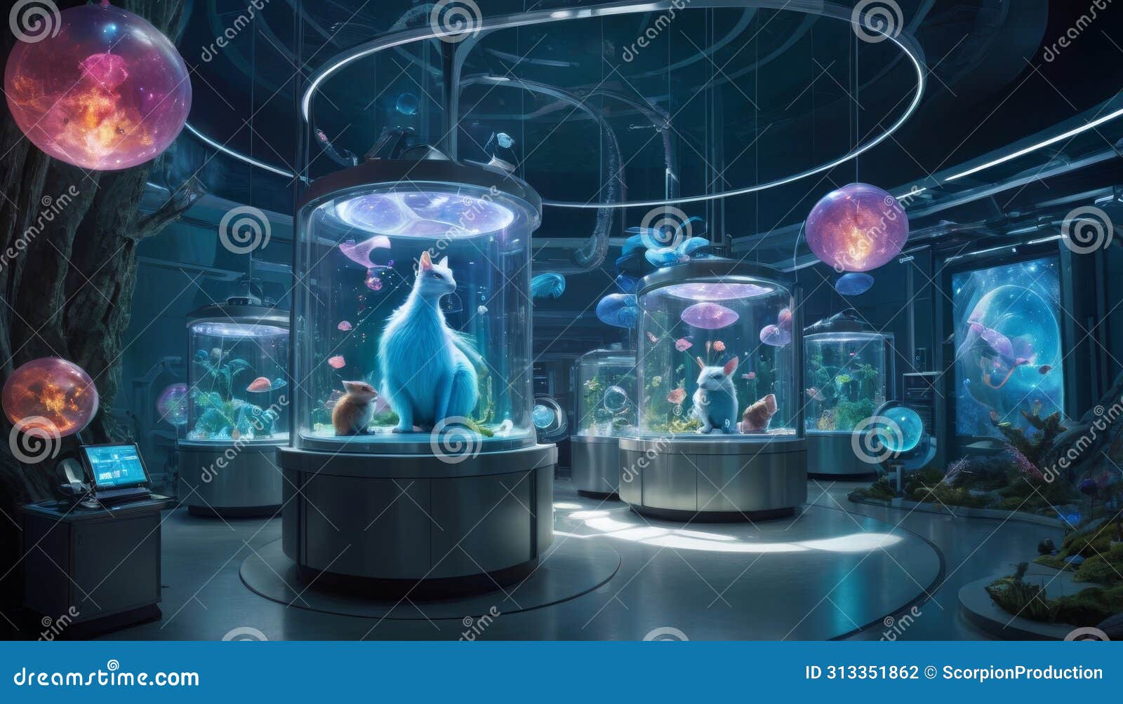 Intergalactic Creature Exhibit Stock Photo - Image of research ...