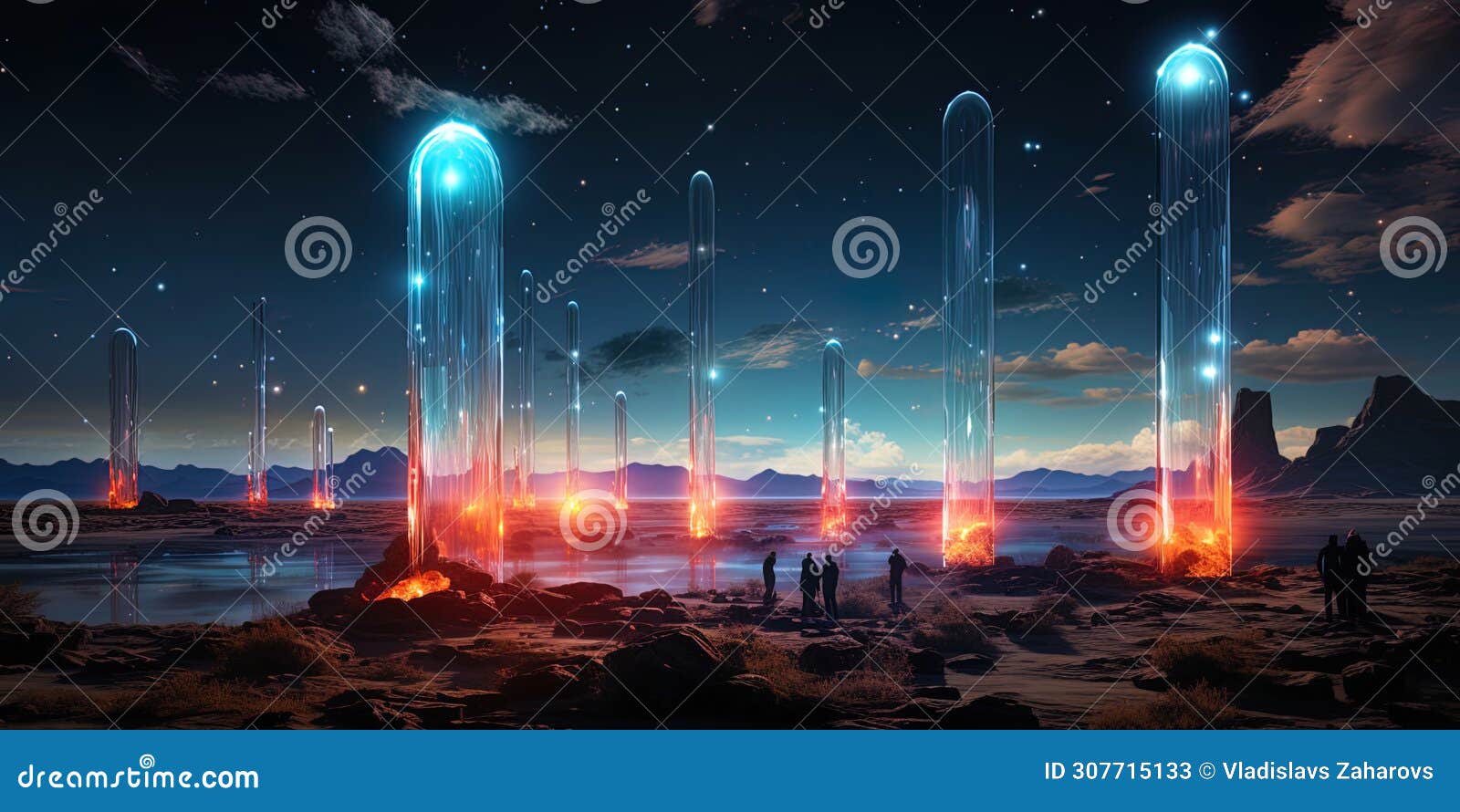 Intergalactic Gas Pillars that Create Incredible Light Ga Stock Image ...