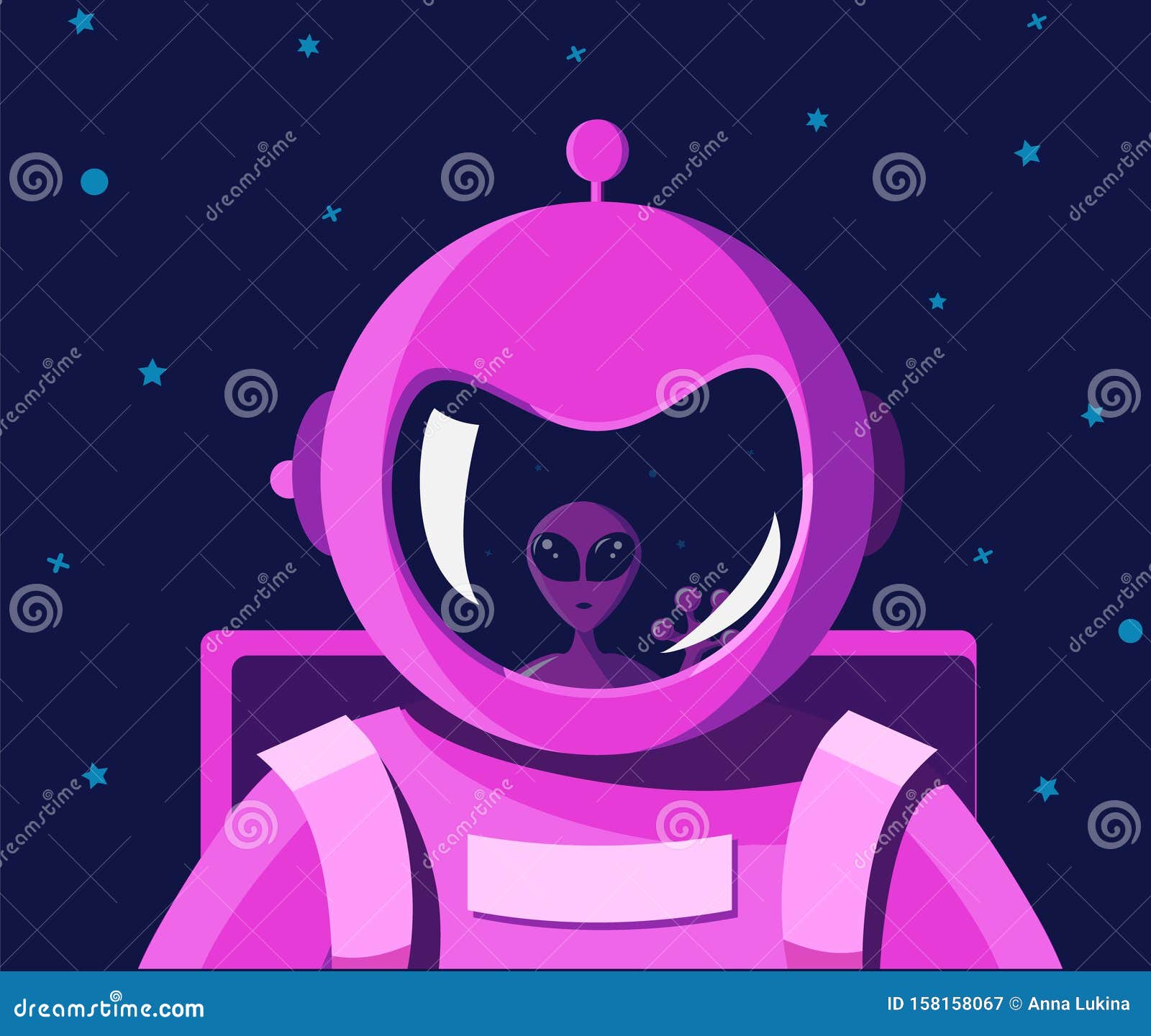 Intergalactic and Interplanetary Encounter with an Alien. Portrait of ...