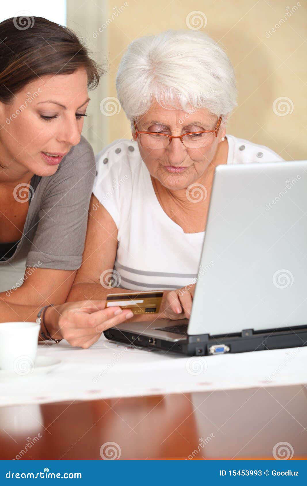 Intergeneration and Technology Stock Image - Image of secured, elderly ...