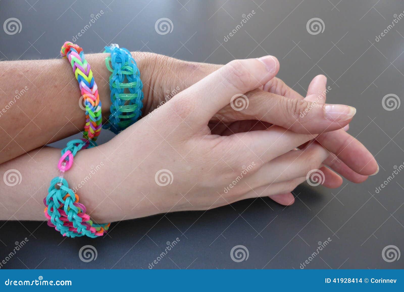 Intergenerational Friendship Bracelets Stock Photo - Image of craft ...