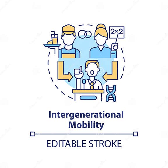 Intergenerational Mobility Multi Color Concept Icon Stock Vector ...
