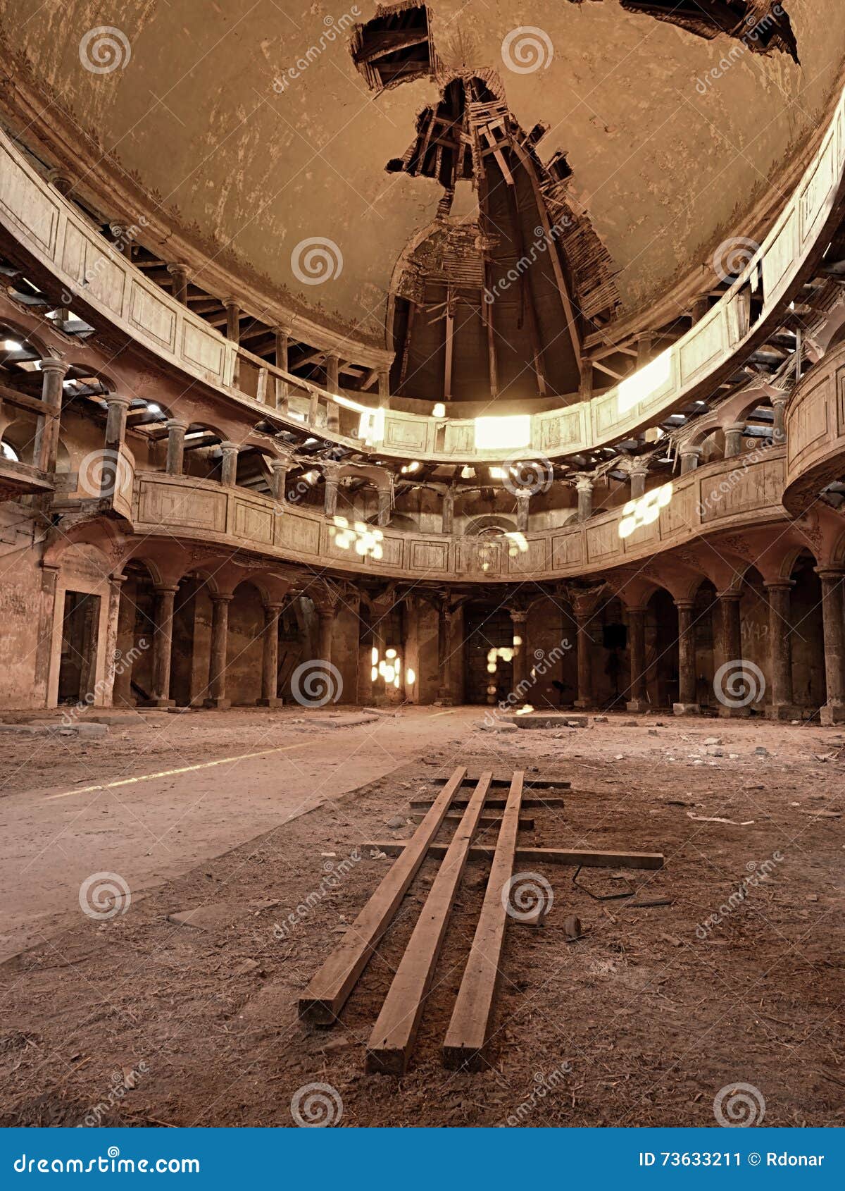 Interier of Abandoned Church. Vault Apse Stock Image - Image of empty ...