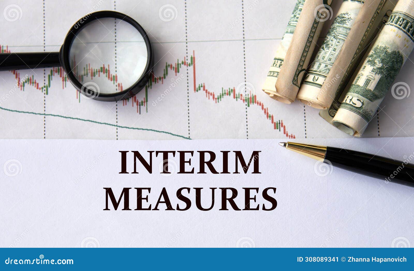INTERIM MEASURES - Words on a White Sheet Against the Background of a ...