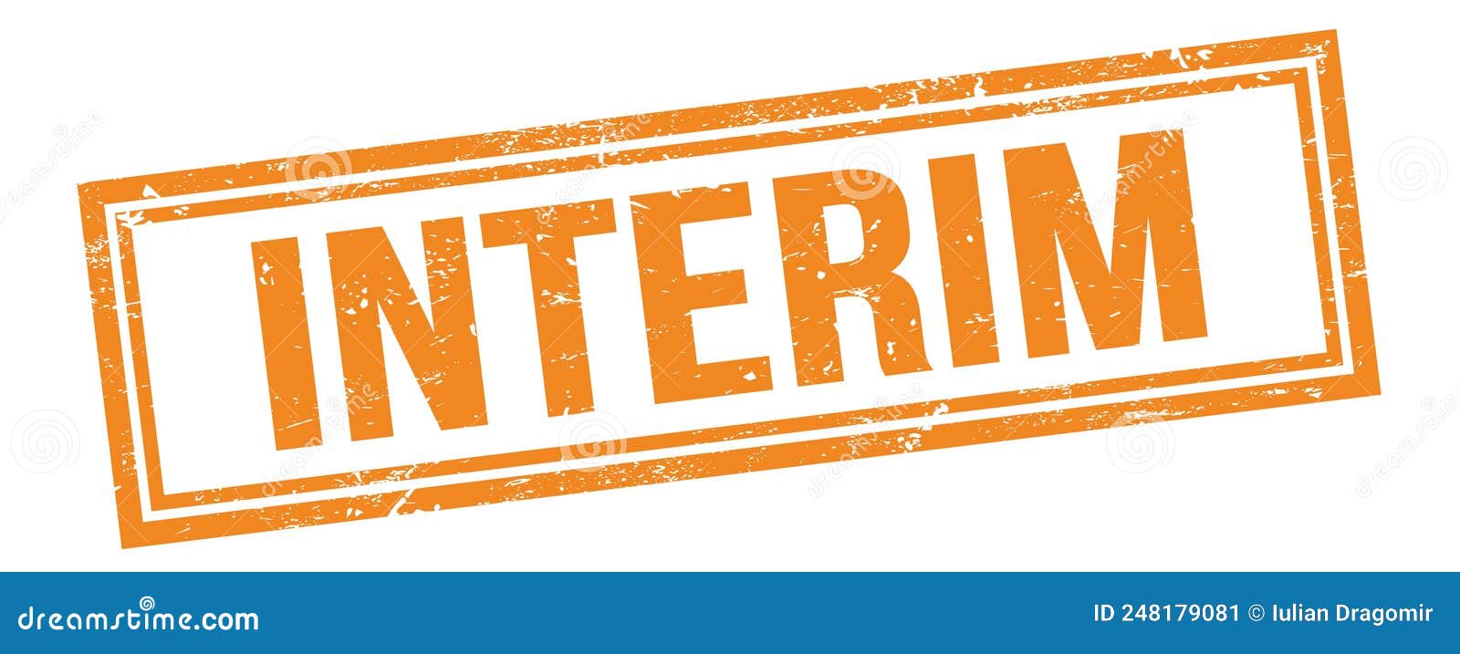 INTERIM Text on Orange Grungy Vintage Stamp Stock Illustration ...