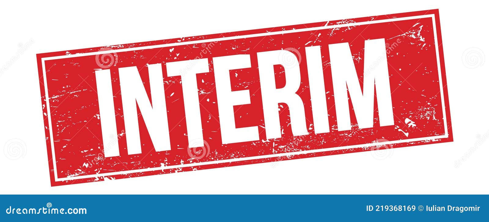 INTERIM Text on Red Grungy Rectangle Stamp Stock Illustration ...