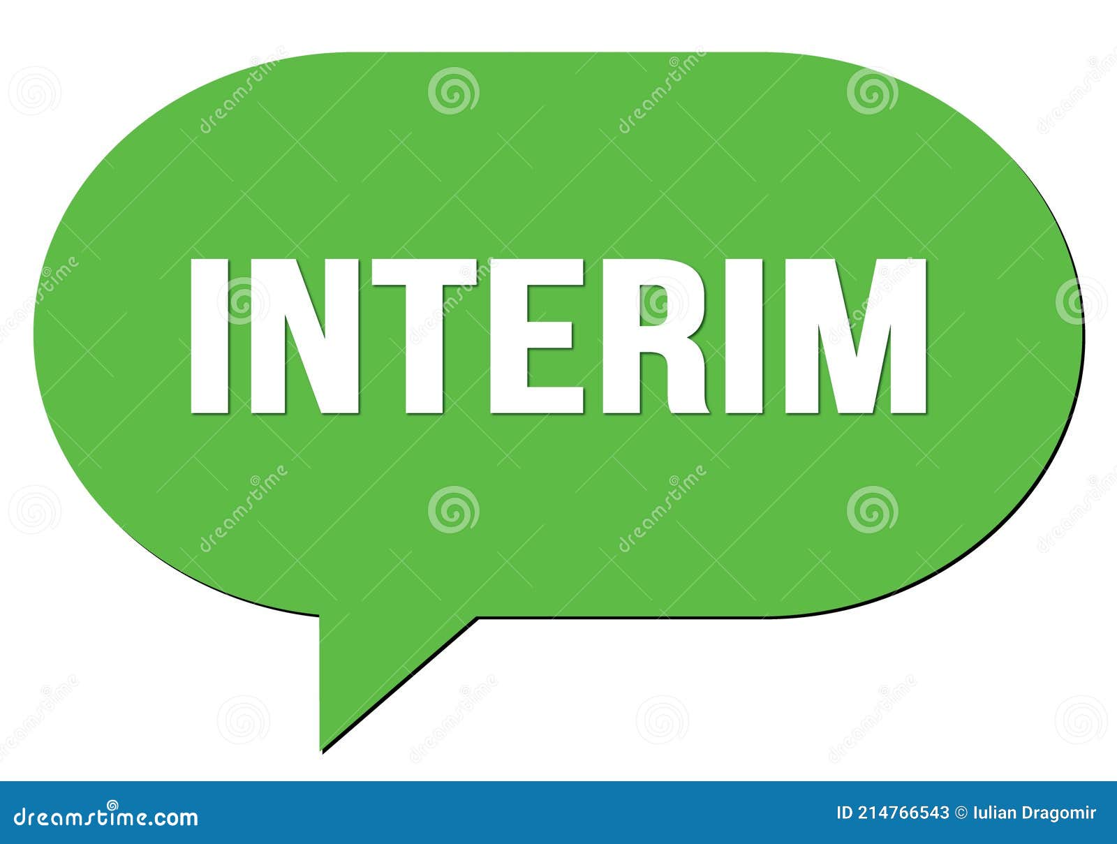 INTERIM Text Written in a Green Speech Bubble Stock Illustration ...