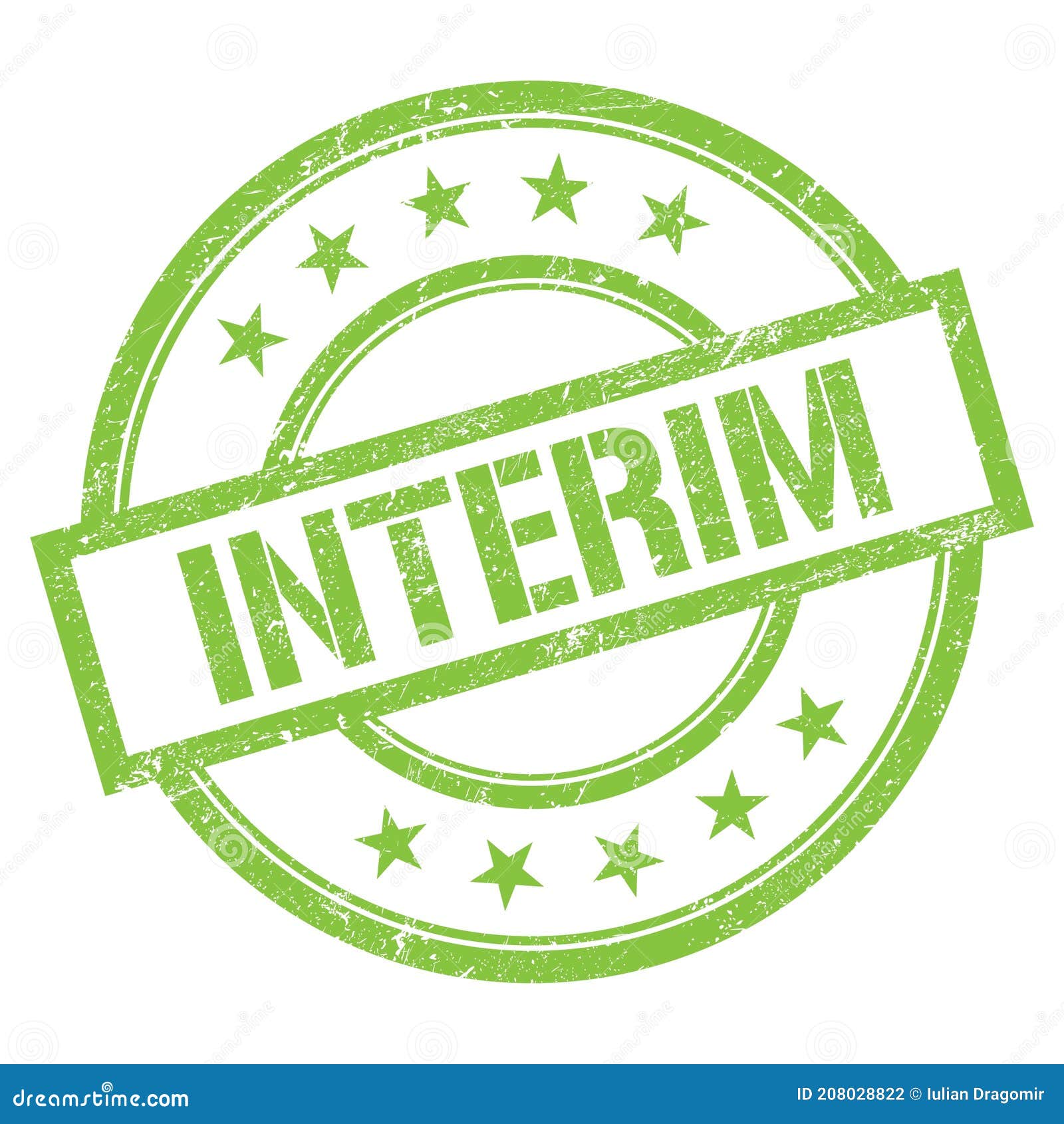 INTERIM Text Written on Green Vintage Stamp Stock Illustration ...