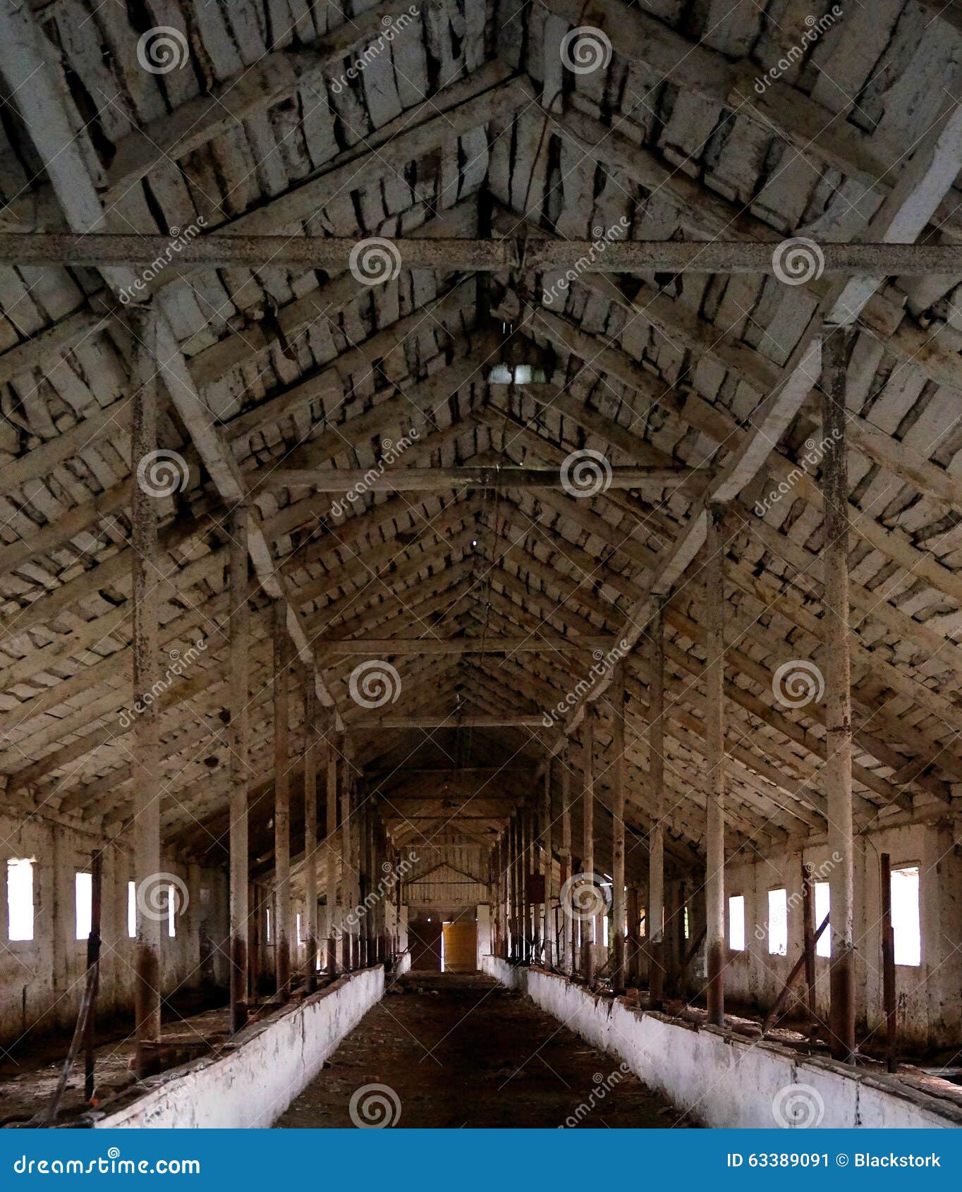 Interior of Abandoned Barn with Beautiful Wooden Stock Image - Image of ...
