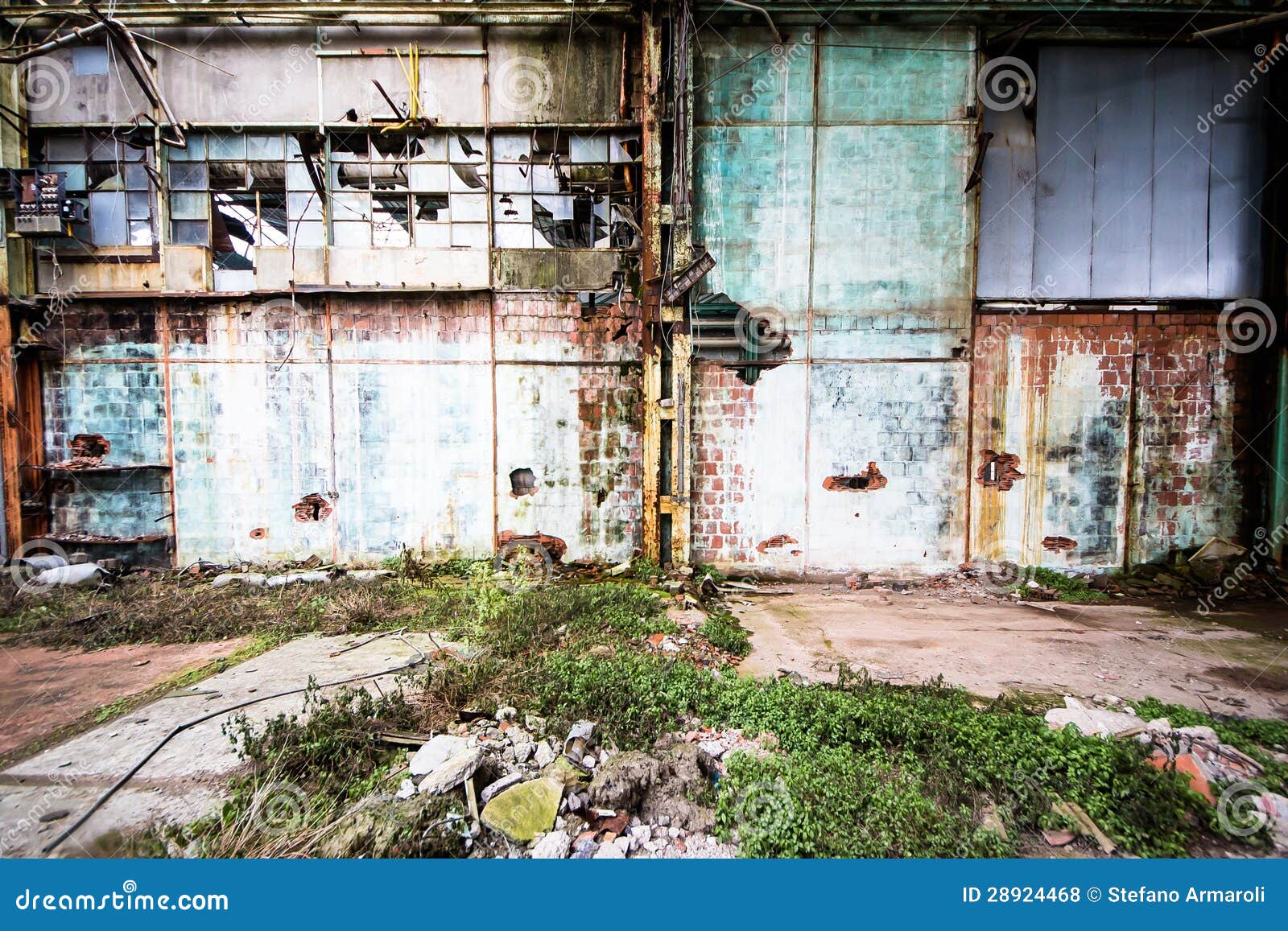 Interior of an Abandoned Industrial Area Stock Photo - Image of creepy ...