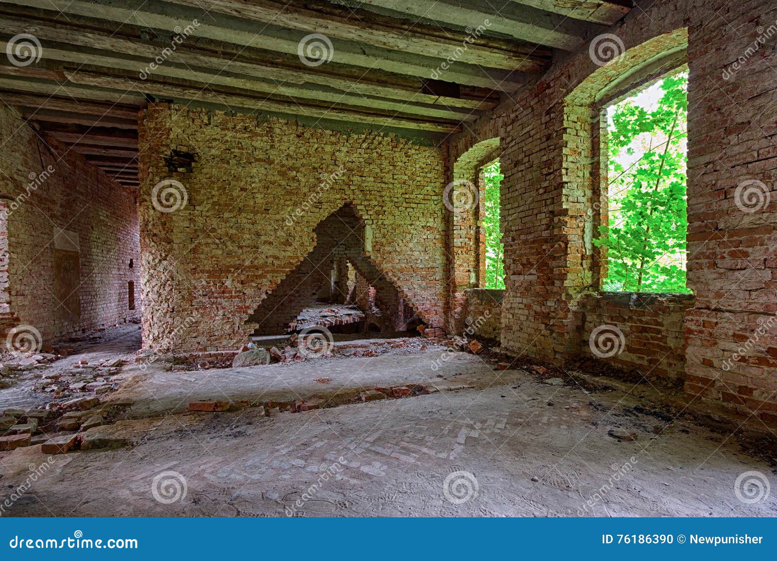 The Interior of an Abandoned Palace Stock Photo - Image of brick ...