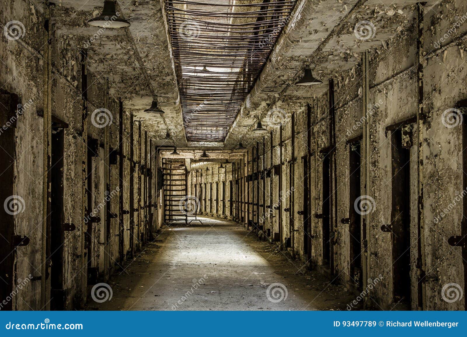 Interior of an Abandoned Prison Stock Image - Image of history, museum ...