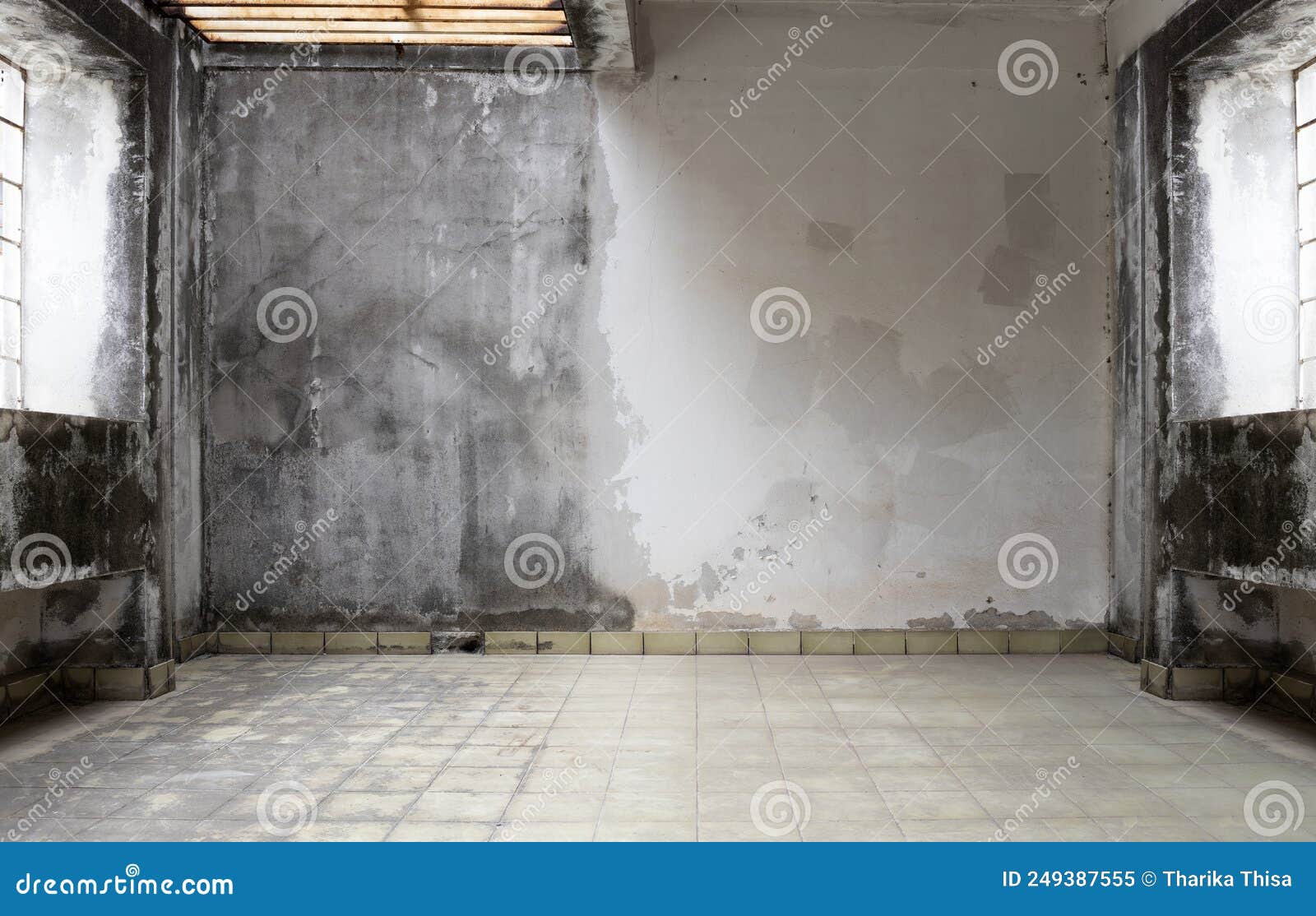 Interior of Abandoned and Ruined House Stock Image - Image of cement ...