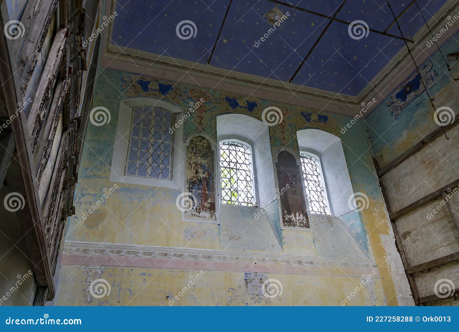The Interior of an Abandoned Temple Stock Photo - Image of medieval ...