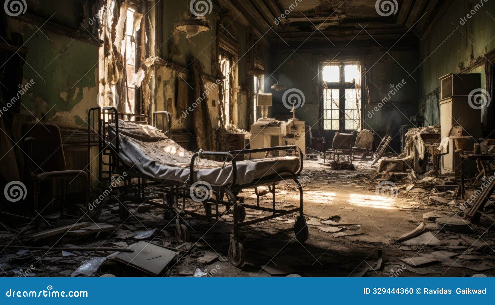 Interior of Abandoned Victorian Era Hospital Stock Illustration ...