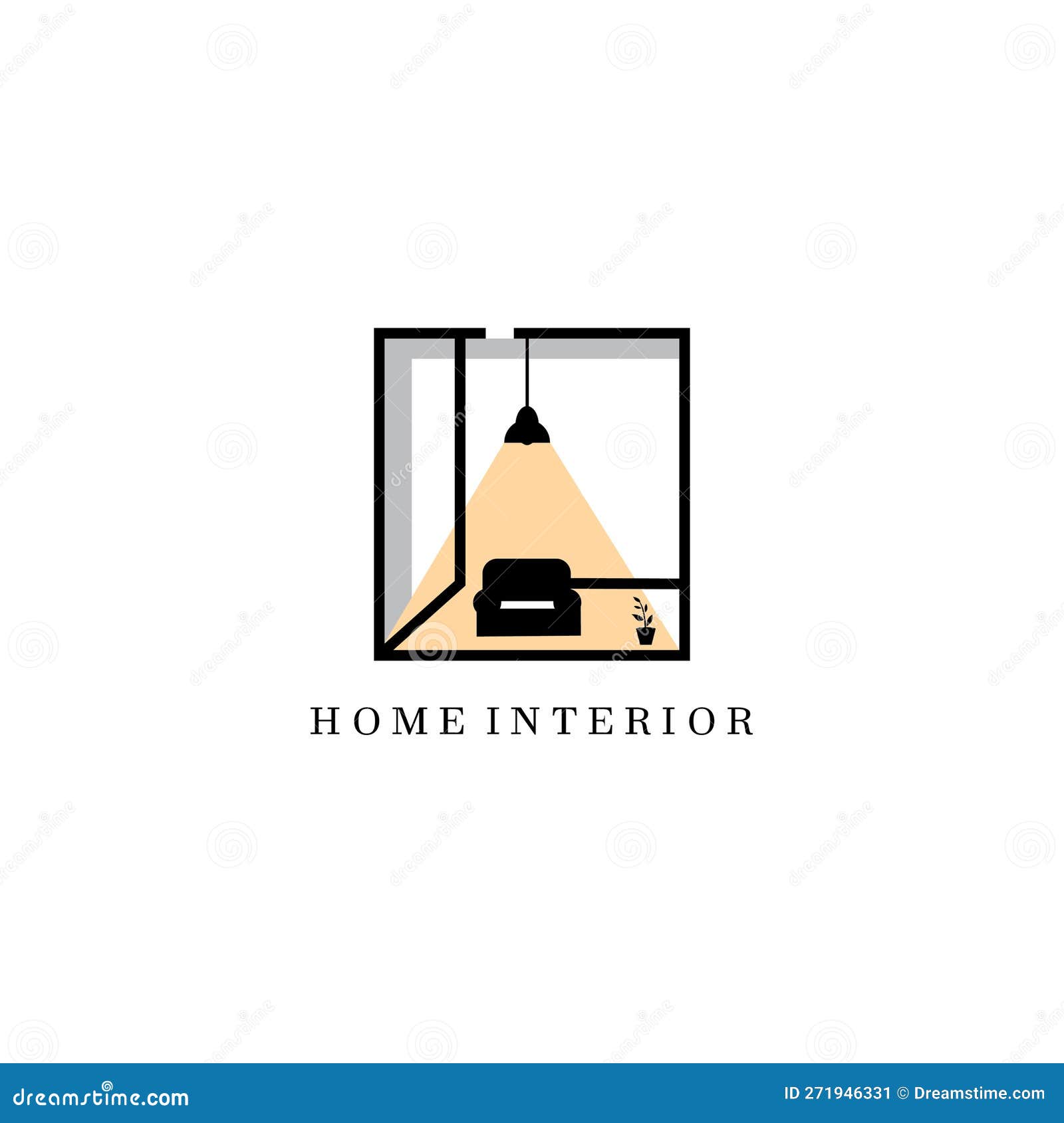 Interior Abstract Logo Design House Vector Illustration Stock Vector ...