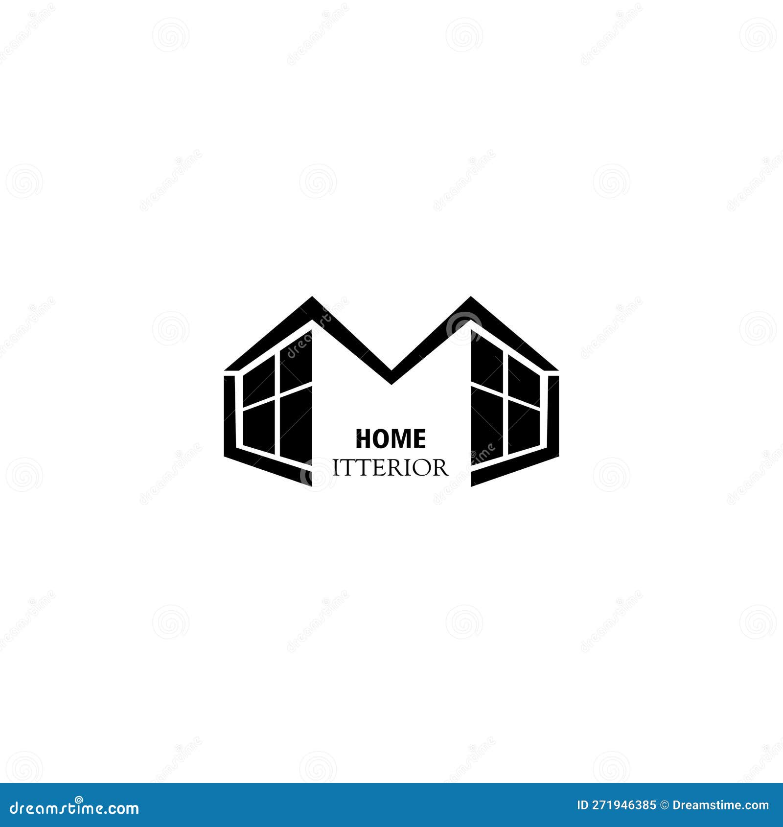 Interior Abstract Logo Design House Vector Illustration Stock Vector ...